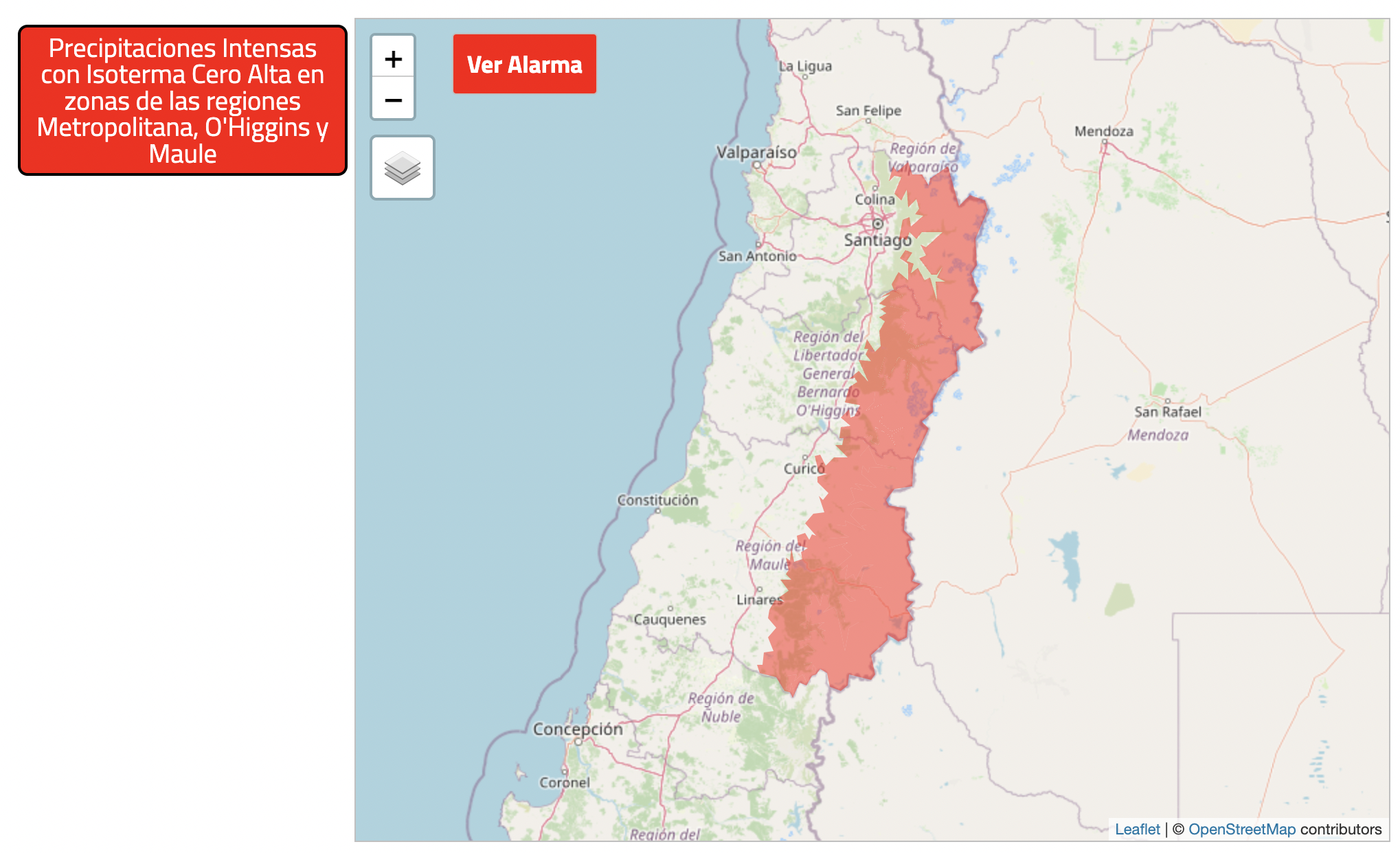 Regiones Metropolitana, O'Higgins y Maule pasan de "alerta" a "alarma" por precipitaciones ...