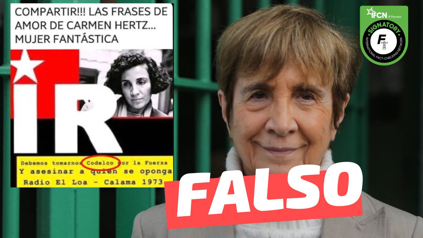 Carmen Hertz en 1973 dijo: "Debemos tomarnos Codelco por la fuerza y asesinar a quien se oponga ...