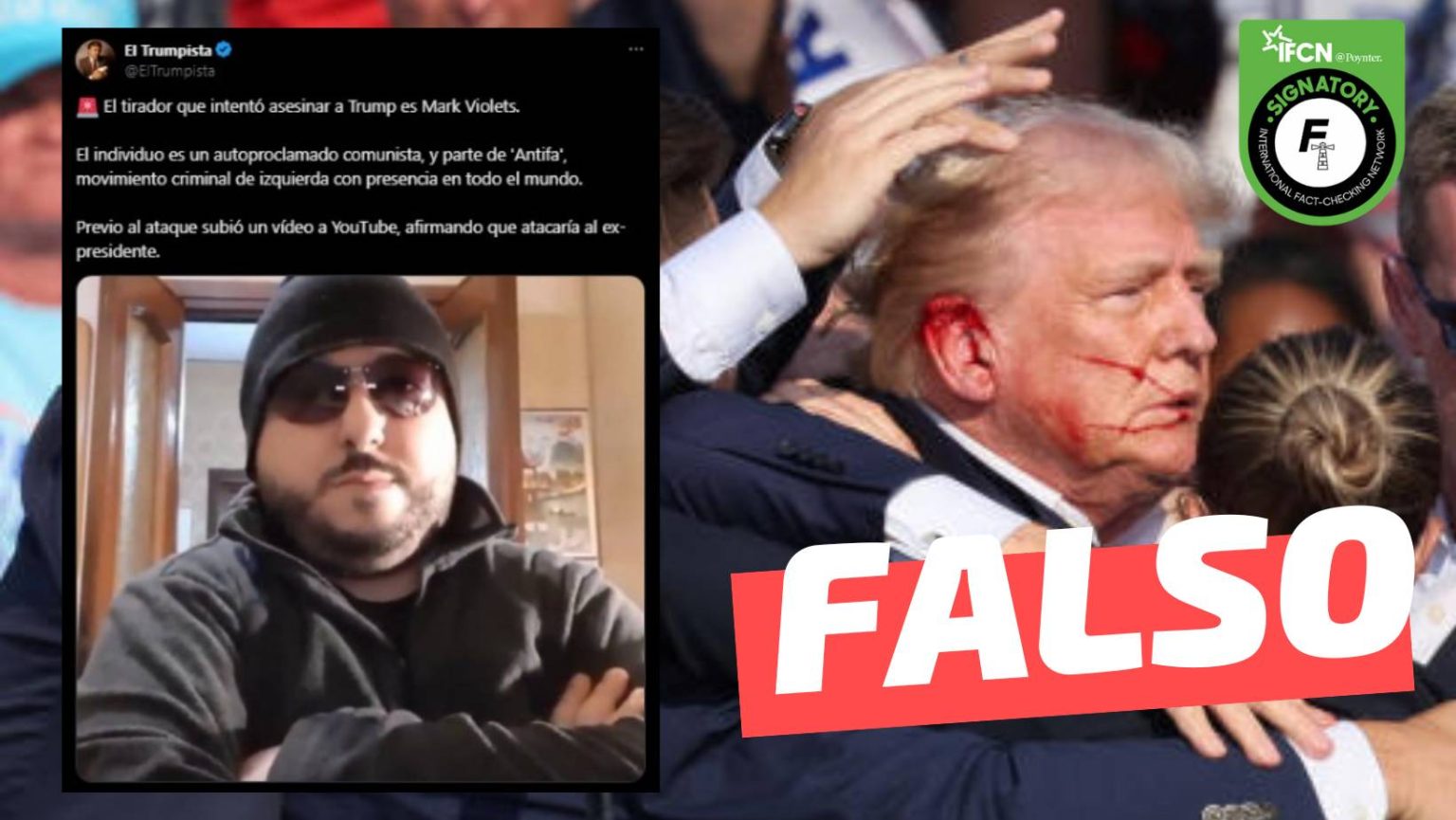 (Imagen) "El tirador que intentó asesinar a Trump es Mark Violets": # ...
