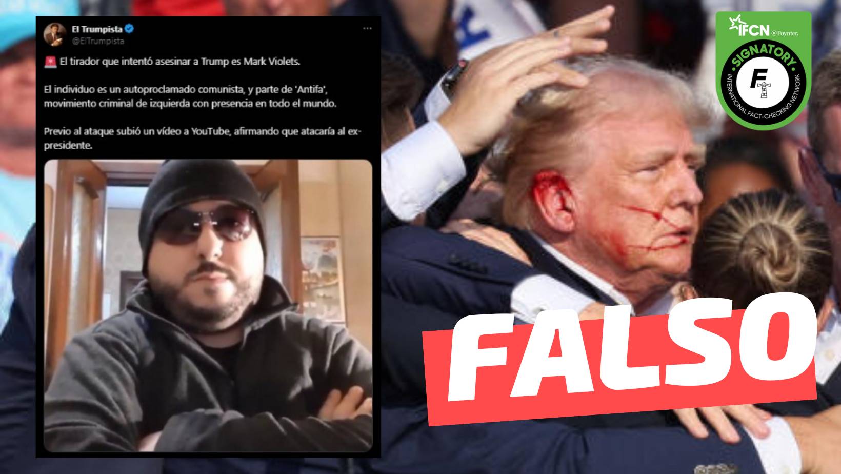 (Imagen) "El tirador que intentó asesinar a Trump es Mark Violets": # ...