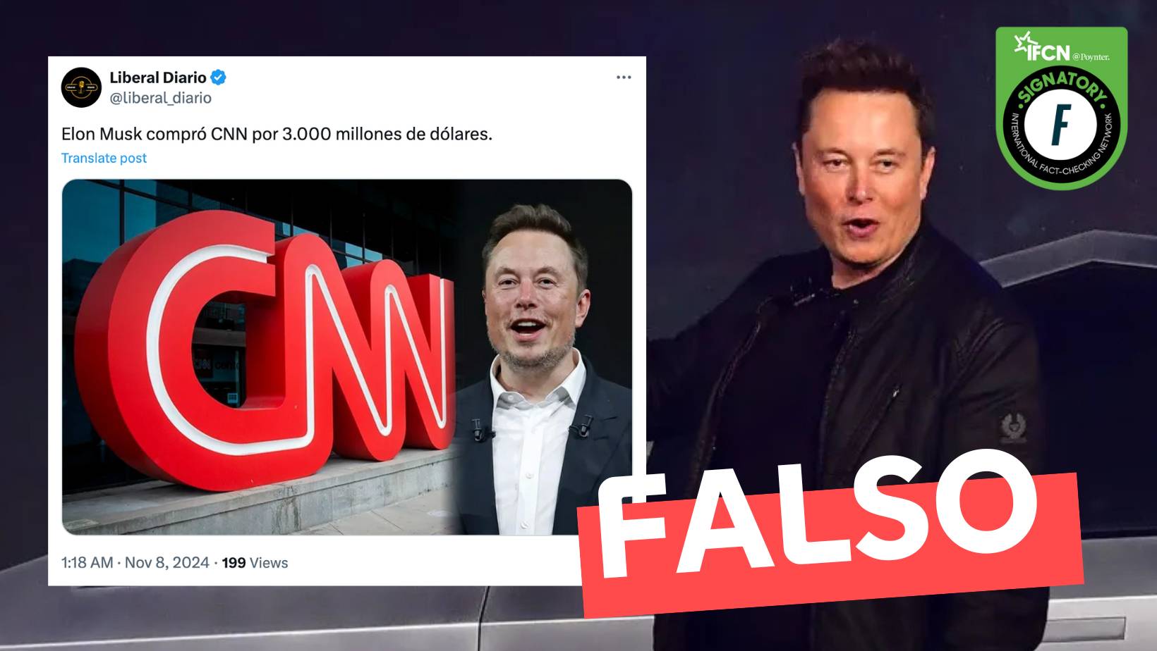 (Imagen) “Elon Musk compró CNN por 3.000 millones de dólares”: #Falso ...